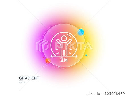 Social distance line icon. Gradient blur button...のイラスト素材 [105008479 ...