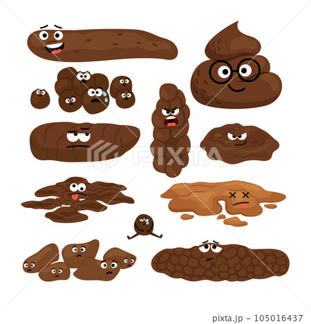 Vector isolated cartoon illustration of poop...のイラスト素材 [105016437] - PIXTA