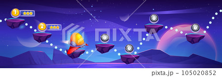 Space game progress map on night sky backgroundのイラスト素材 [105020852] - PIXTA