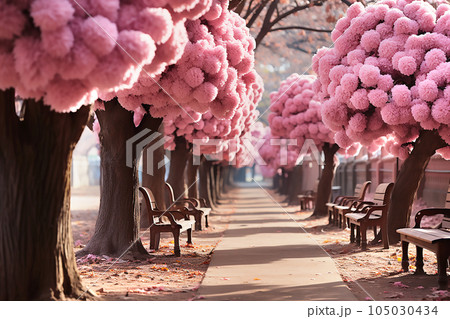 Beautiful landscape of in fairy pink alley in...のイラスト素材 [105030434] - PIXTA