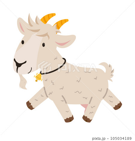 Cute goat walking character cartoonのイラスト素材 [105034189] - PIXTA