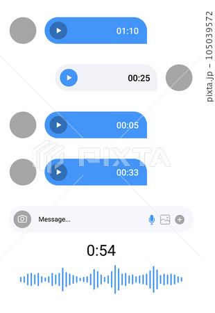 Voice message phone app screen voicemail call...のイラスト素材 [105039572] - PIXTA