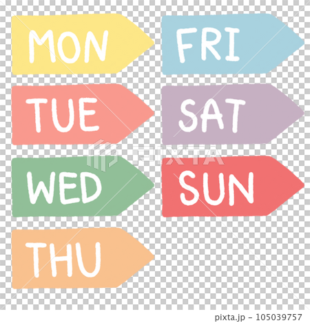 A week day tag label in pastel color for diary... - Stock Illustration ...