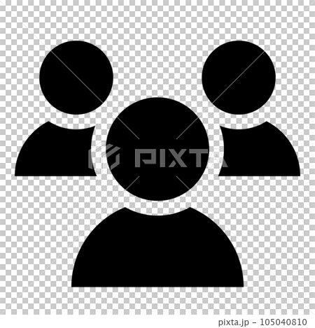 ユーザー、三人、集団、複数を表す塗りつぶしスタイルのアイコンのイラスト素材 [105040810] - PIXTA