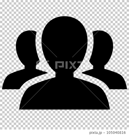ユーザー、三人、集団、複数を表す塗りつぶしスタイルのアイコンのイラスト素材 [105040816] - PIXTA