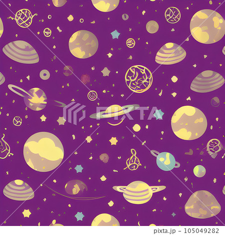 galaxy space draw random background, nebula...のイラスト素材 [105049282] - PIXTA