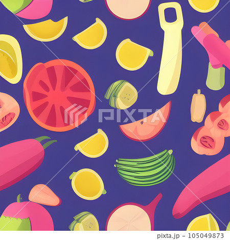 Food vegetable abstract pattern seamless,...のイラスト素材 [105049873] - PIXTA