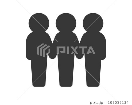 手を繋いで立っている3人グループのアイコン - チームワークや協力･絆･平等のイメージ素材のイラスト素材 [105053134] - PIXTA