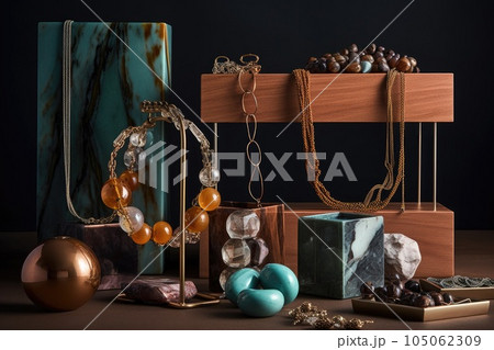 creative floating display of accessories, with...のイラスト素材 [105062309 ...