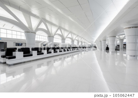 pristine white terminal, with smooth floors and...のイラスト素材 [105062447 ...
