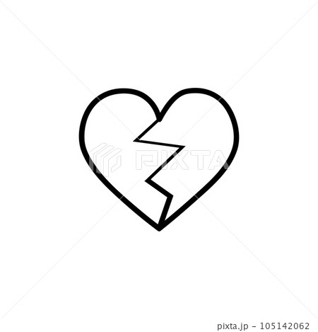 Broken heart or Dislike icon, Outline style,...のイラスト素材 [105142062] - PIXTA
