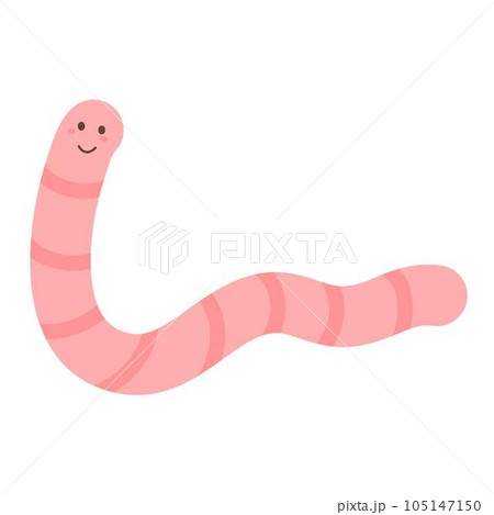 cute worms with smiling facesのイラスト素材 [105147150] - PIXTA