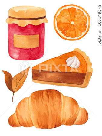 Watercolor illustration of sweet desserts.のイラスト素材 [105149048] - PIXTA