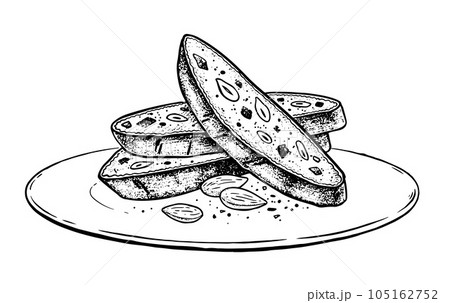 Vector sketchy illustrations of biscottiのイラスト素材 [105162752] - PIXTA