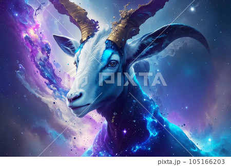 Illustration of a Goat in Space Nebula with...のイラスト素材 [105166203] - PIXTA
