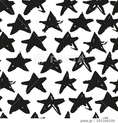 Monochrome grunge stars seamless pattern...のイラスト素材 [105168200] - PIXTA