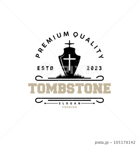 Tombstone Logo, Tomb Cemetery Cross, Vector...のイラスト素材 [105178142] - PIXTA