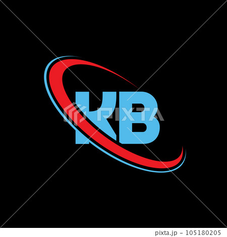 KB letter logo design. KB logo red and blue color.のイラスト素材 [105180205 ...