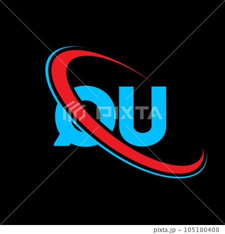 QU Q U letter logo design. Initial letter QU...のイラスト素材 [105180408] - PIXTA