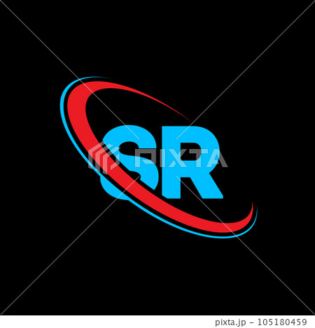 SR S R letter logo design. Initial letter SR...のイラスト素材 [105180459] - PIXTA