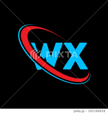 WX W X letter logo design. Initial letter WX...のイラスト素材 [105180658] - PIXTA