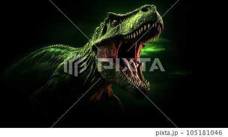 a tyrannosaurus rex growls angrily from the...のイラスト素材 [105181046] - PIXTA