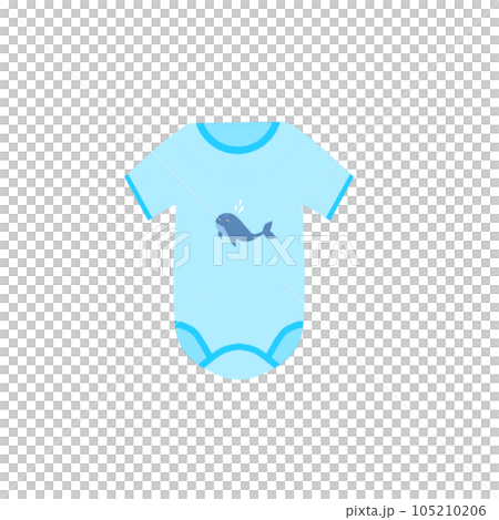 Blue baby singlet with whaleのイラスト素材 [105210206] - PIXTA