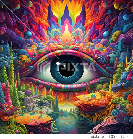 Color perception of reality. lsd drugs.のイラスト素材 [105213210] - PIXTA