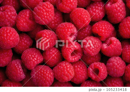 Background of fresh sweet red raspberries...のイラスト素材 [105233418] - PIXTA