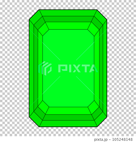 Illustration of a square gem in green - Stock Illustration [105248148 ...
