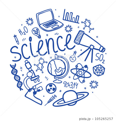 Vector doodle set of science elements. Science...のイラスト素材 [105265257 ...