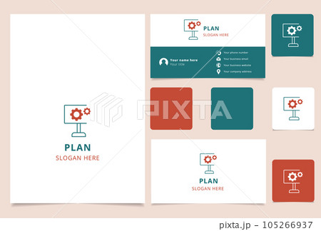 Plan logo design with editable slogan. Branding...のイラスト素材 [105266937 ...