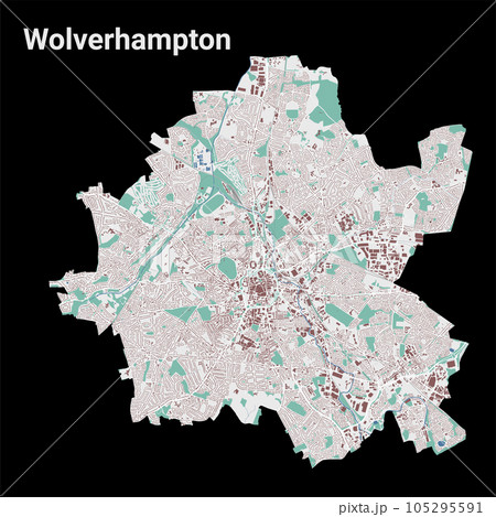 Wolverhampton city map, administrative areaのイラスト素材 [105295591] - PIXTA