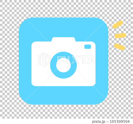 Simple light blue camera icon - Stock Illustration [105309504] - PIXTA