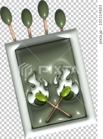 3d illustration burning match with fire, opened...のイラスト素材 [105314883 ...