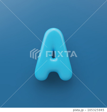 3D Blue uppercase letter A with a glossy...のイラスト素材 [105325945] - PIXTA
