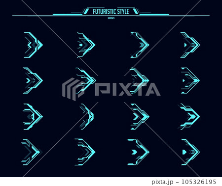 HUD arrows and futuristic navigation pointers,...のイラスト素材 [105326195] - PIXTA