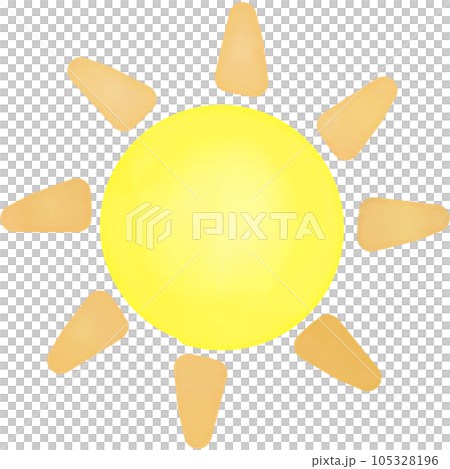 yellow sun isolated on white backgroundのイラスト素材 [105328196] - PIXTA