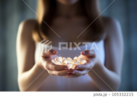 Woman Presenting Magical Healing Pills...のイラスト素材 [105332215] - PIXTA