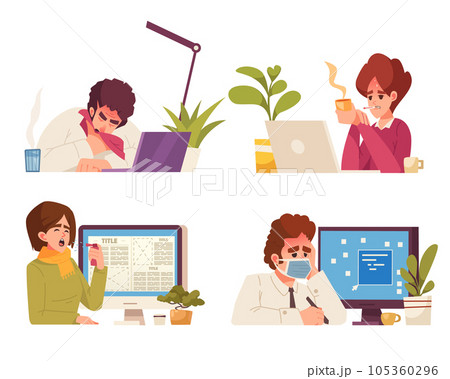 Flu Cartoon Conceptのイラスト素材 [105360296] - PIXTA