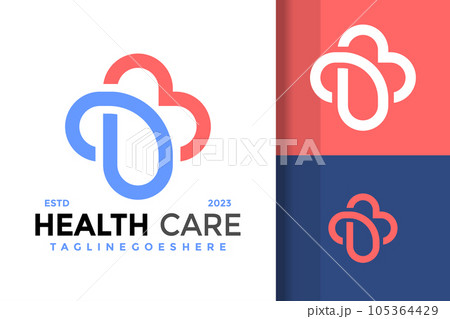 Letter B health care logo design vector symbol...のイラスト素材 [105364429 ...