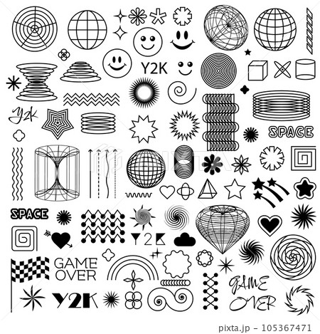 Vector Graphic Assets Set. Y2K bling retro...のイラスト素材 [105367471] - PIXTA