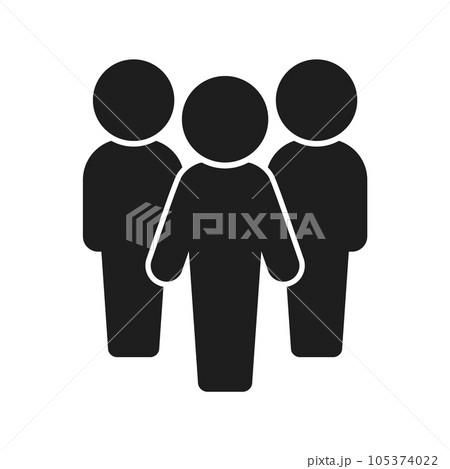 立っている3人のアイコン - チーム･グループ、見守り･監視のイメージ素材 のイラスト素材 [105374022] - PIXTA