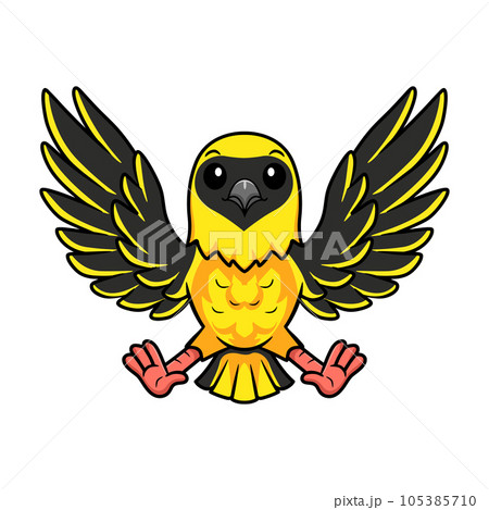 Cute weaver bird cartoon flyingのイラスト素材 [105385710] - PIXTA