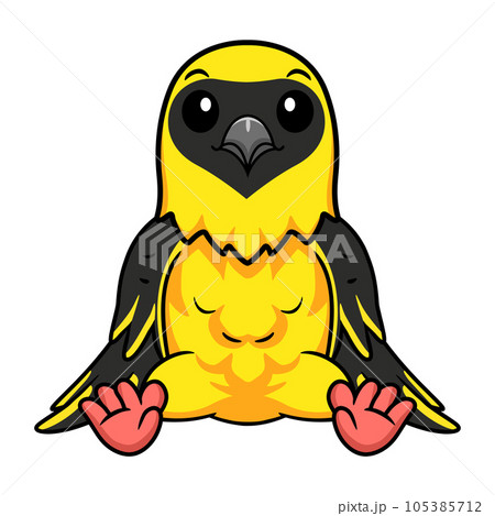 Cute weaver bird cartoon sittingのイラスト素材 [105385712] - PIXTA