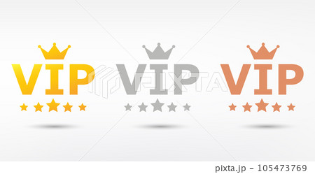 Set VIP badges in gold, silver and bronze...のイラスト素材 [105473769] - PIXTA