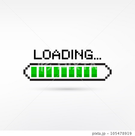 Pixel art 8-bit loading bar concept. Loading or...のイラスト素材 [105478919] - PIXTA