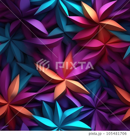 Texture consisting of flowers, 3D effectのイラスト素材 [105481706] - PIXTA