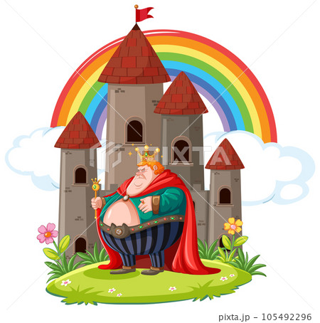 Grumpy King in Front of Castleのイラスト素材 [105492296] - PIXTA