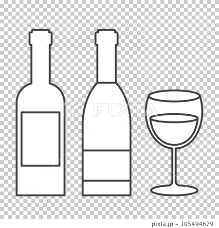 Illustration of a simple line drawing of a wine... - Stock Illustration ...
